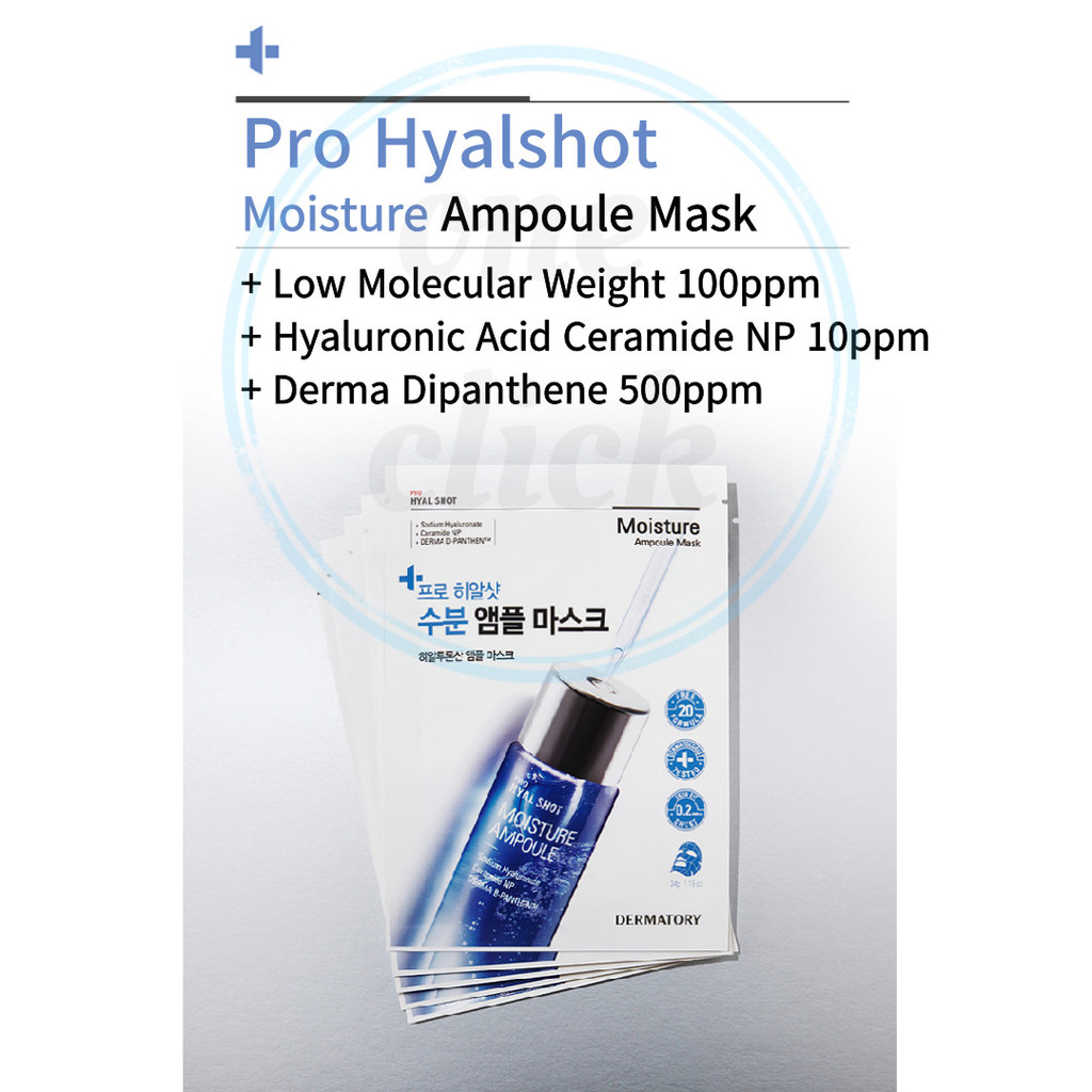 DERMATORY Pro Ampoule Shot Mask Set 10 Sheets Hydrating Brightening ...