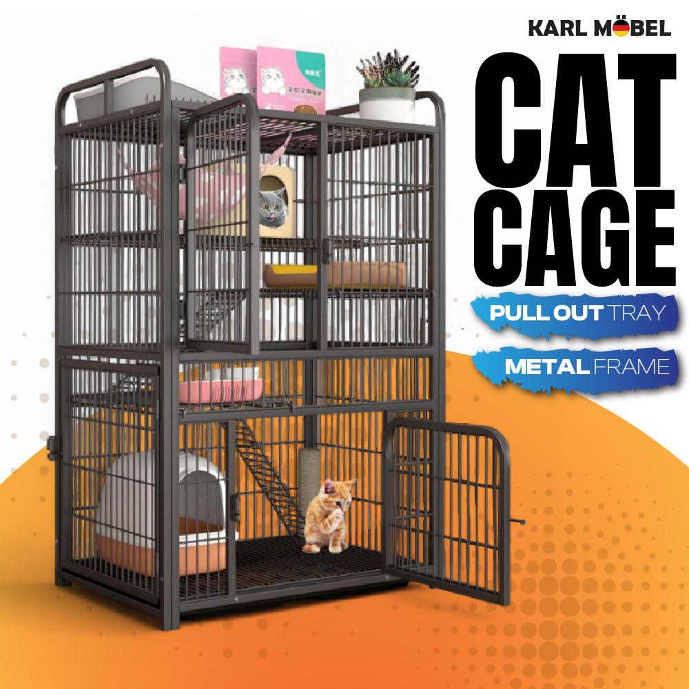 Cat Dog Cage Large Sangkar Kucing murah Besar 2 3 4 Tingkat Level Pets ...