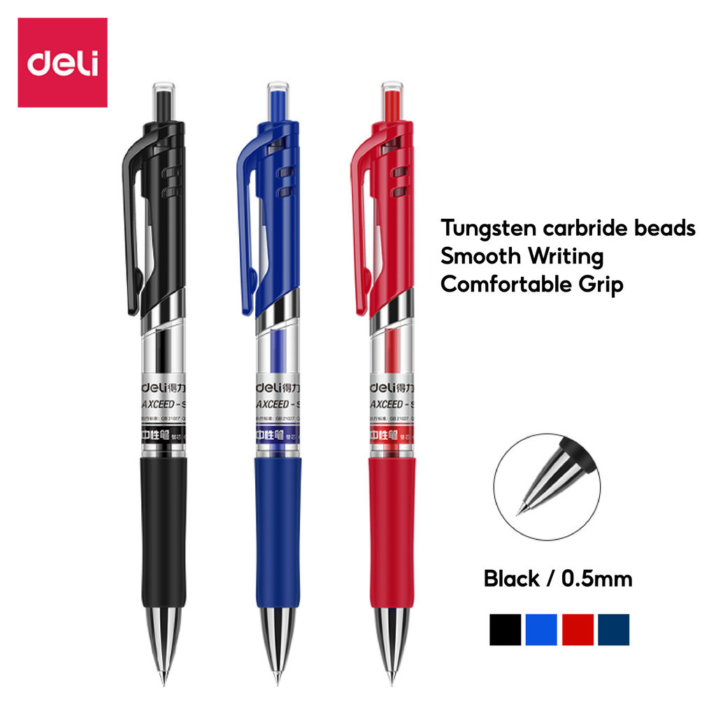 Deli Axceed Gel Pen 0.5mm Bullet Tip Smooth Writing All Day Comfort ...
