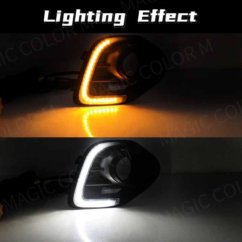 DLAA For Mitsubishi Lancer 2015 2016 2017 Car Fog Lamps Daytime Running ...