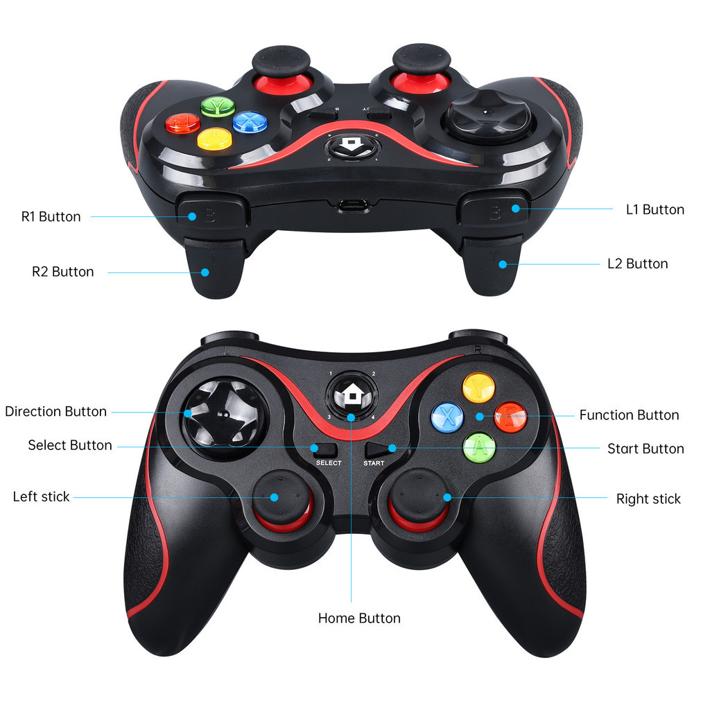 V8 Bluetooth Controller 2.4G Wireless Controller For PS3/PS4 Gamepad ...