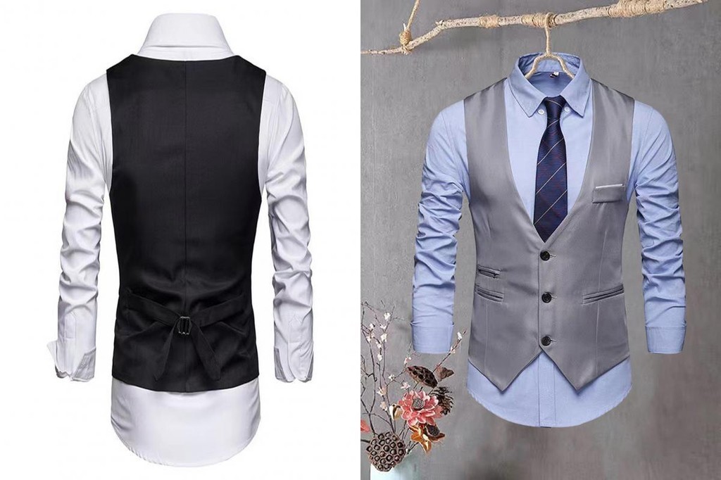 [Ready stock] Men Waistcoat Three-button Waistcoat Stylish Men's ...