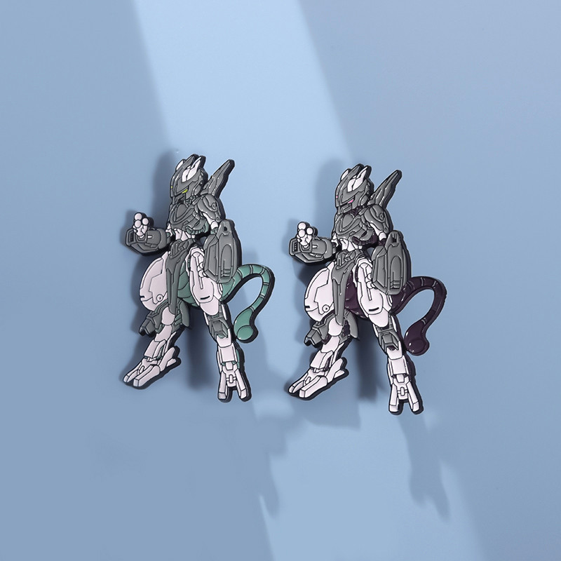 Steel Mewtwo Metal Badge Anime Pokémon Brooch Fashion Clothing Pin ...