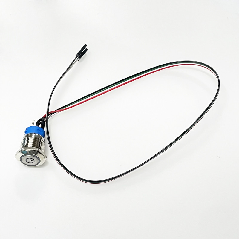 Computer Host Switch Cable PC Case LED Power Metal Button Waterproof ...