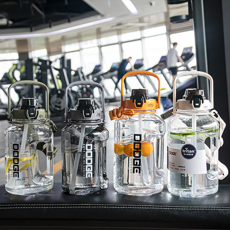 Dodge Tritan Super Big Volume 2200ml Gym Sport Bottle with Handle & Strap BPA Free Botol Air ...