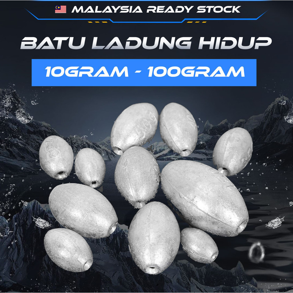 【MR.T】Batu Ladung Hidup Bentuk Olive – Egg Sinker Oval Sinker Fishing ...