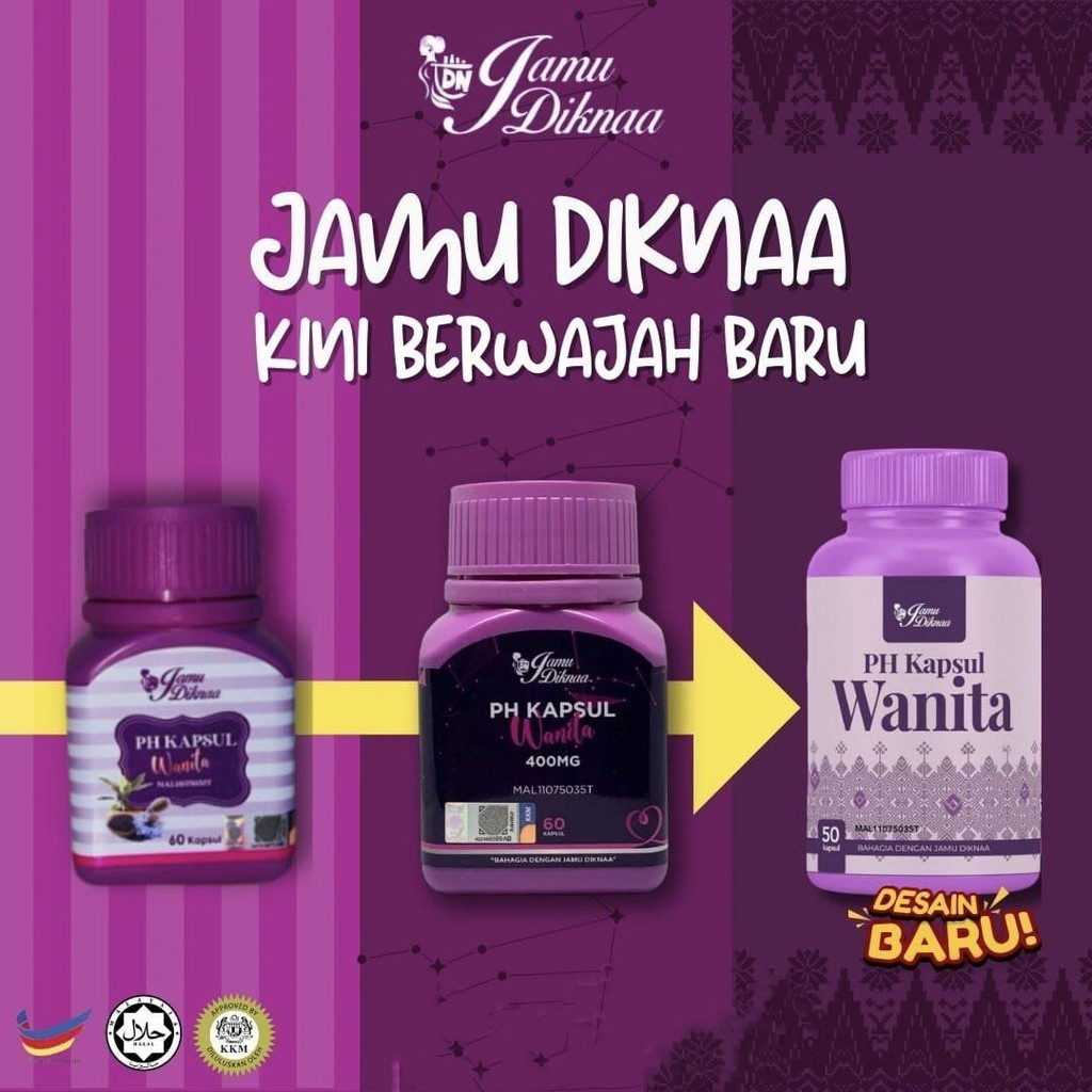 JAMU DIKNAA PH KAPSUL WANITA 400MG (50biji) / JAMU DIKNAA KAPSUL ...