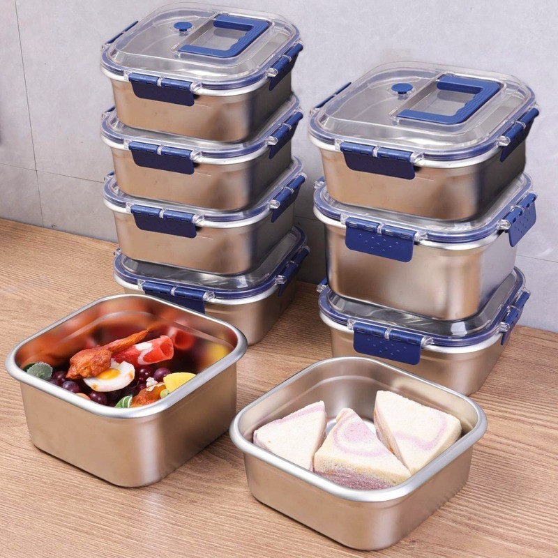 [ Featured ] Stainless Steel Meal Box with Lid - Lunch Bento Case ...