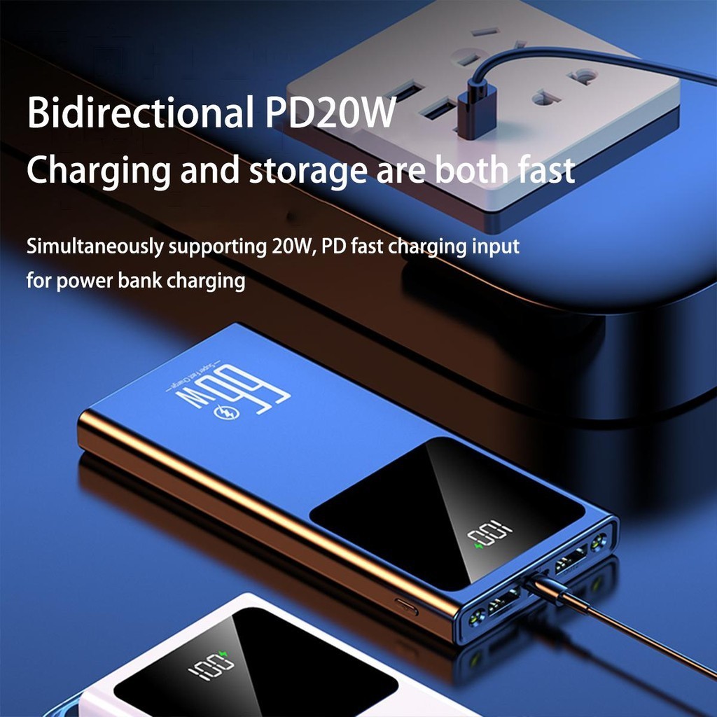 Powerbank 66W Fast Charging 20000mAh LED Display Power Bank Dual Output ...