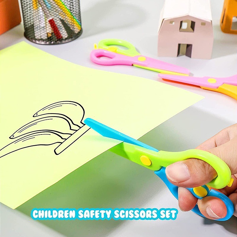 Mini Safety Plastic Scissors Round Head craft Kindergarten School ...