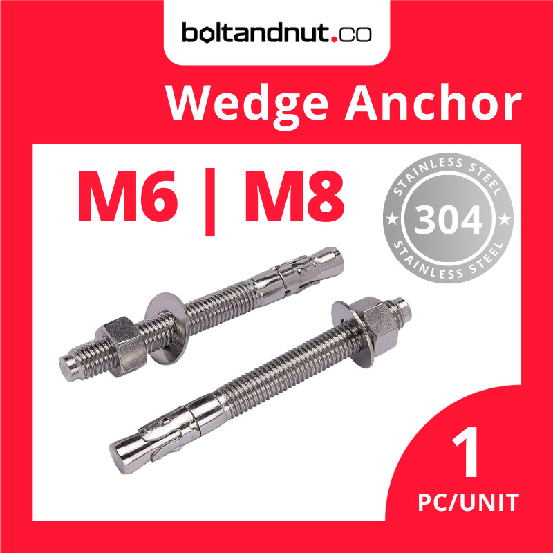 M6 M8 Wedge Anchor | Steel | SUS 304 Stainless Steel Grade A2-70 | M6 ...