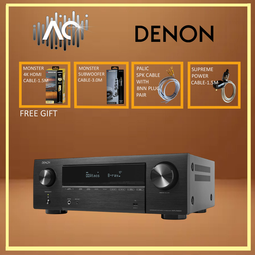Denon AVR-X1800H 7.2 Ch/175W -8K AV Receiver With HEOS +Free Gift | Shopee Malaysia