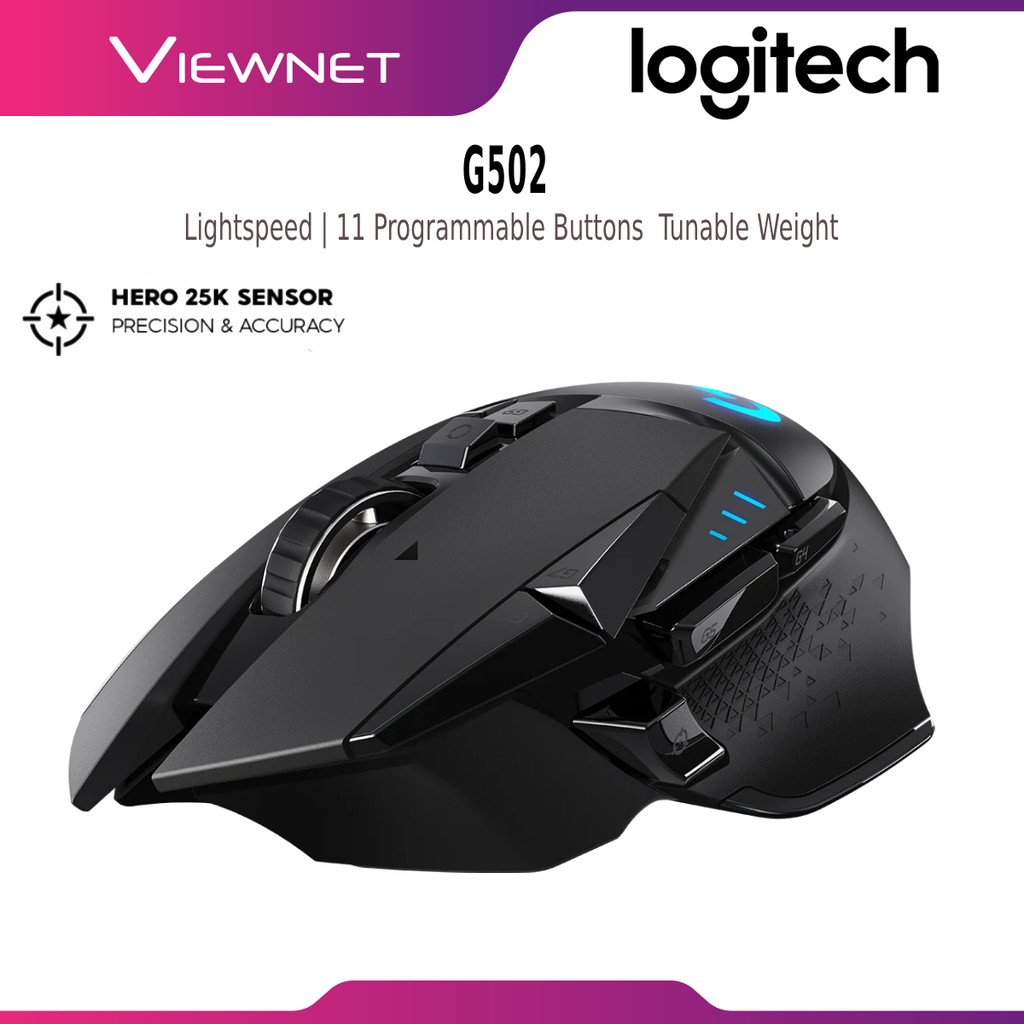 LOGITECH G502 LIGHTSPEED WIRELESS GAMING MOUSE HERO 25K SENSOR | 11 ...