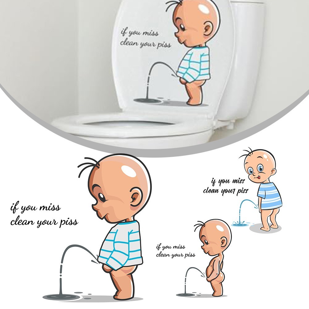 [smellingshine] Funny Toilet Stickers Toilet Lid Stickers for Bathroom ...