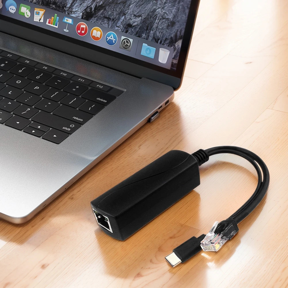 PoE 48V To USB-C 5V/4A Output Adaptive 10/100/1000Mbps PoE Power Over ...