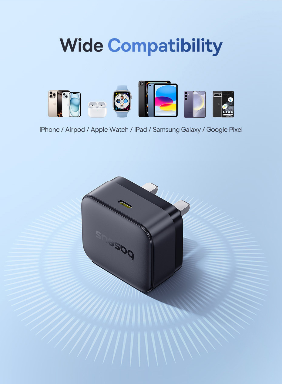 Baseus Palm Fast Charger USB C PD 30W Fast Charging UK for iP 16 15/14/13 Series | Shopee Malaysia