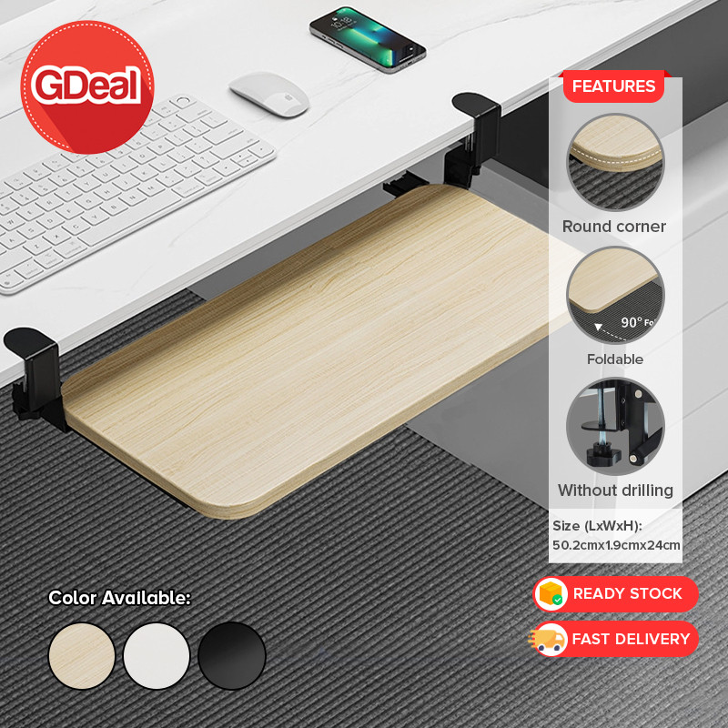 GDeal Keyboard Sliding Tray Adjustable Height Pull Out Keyboard No ...