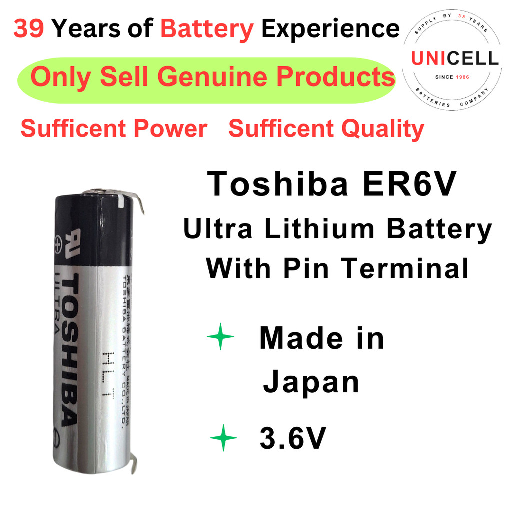 Toshiba ER6V 3.6V ultra lithium battery with pin terminal | Shopee Malaysia