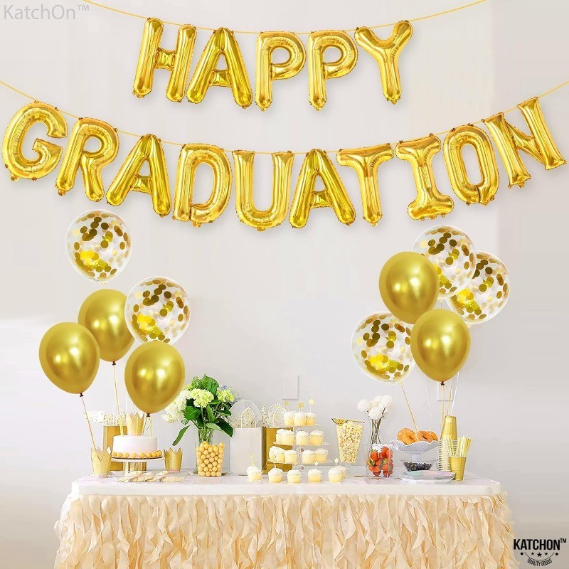 2025 Happy Graduation Balloon Set 40inch Gold Rose Number Balloon Happy ...