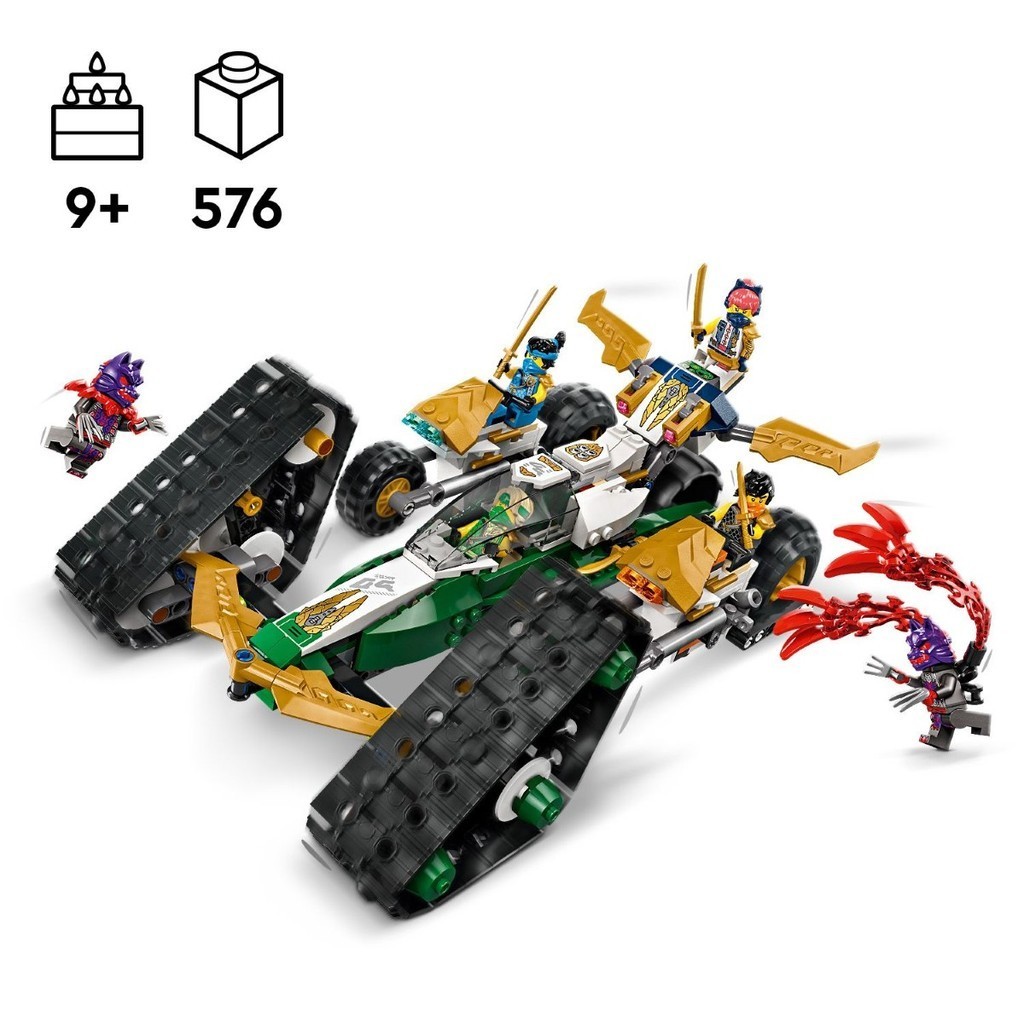 LEGO 71820 Ninjago Ninja Team Combo Vehicle Building Toy Set (576 ...