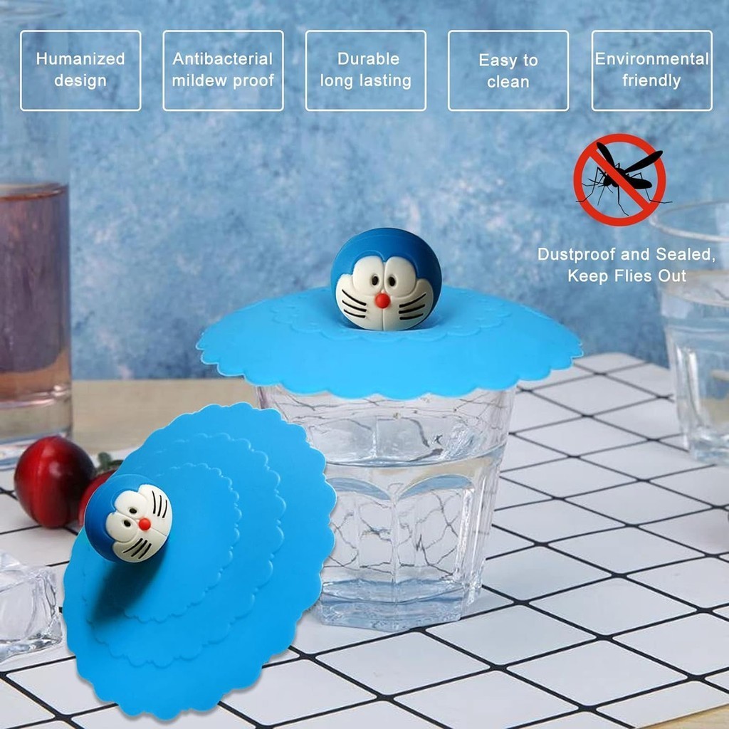 Silicone Cup Cover Lid Heat-Resistant Suction Anti Dust Leak Proof ...