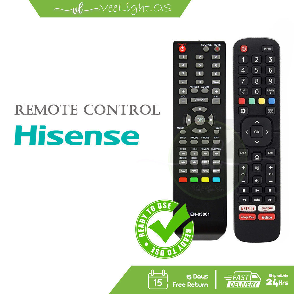 HISENSE TV Remote Control LED LCD SMART 32M2160 EN-83801 ALAT KAWALAN ...