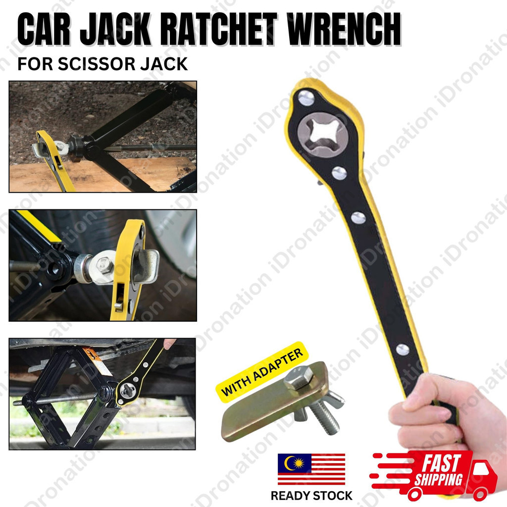 Car Jack Ratchet Wrench Tire Wheel Lug Labor-saving Scissor Jack Cross ...