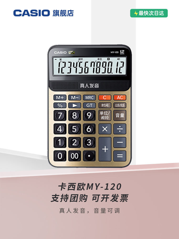 Casio Computer MY-120 Calculator Voice Machine Office Gift Office ...