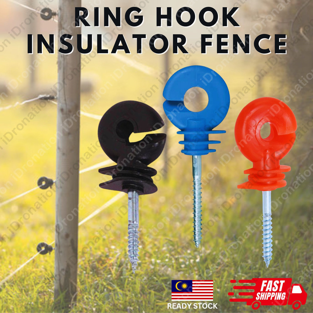 Ring Hooks Wood Post Insulator Hook Electric Fence Pagar Api Elektrik ...
