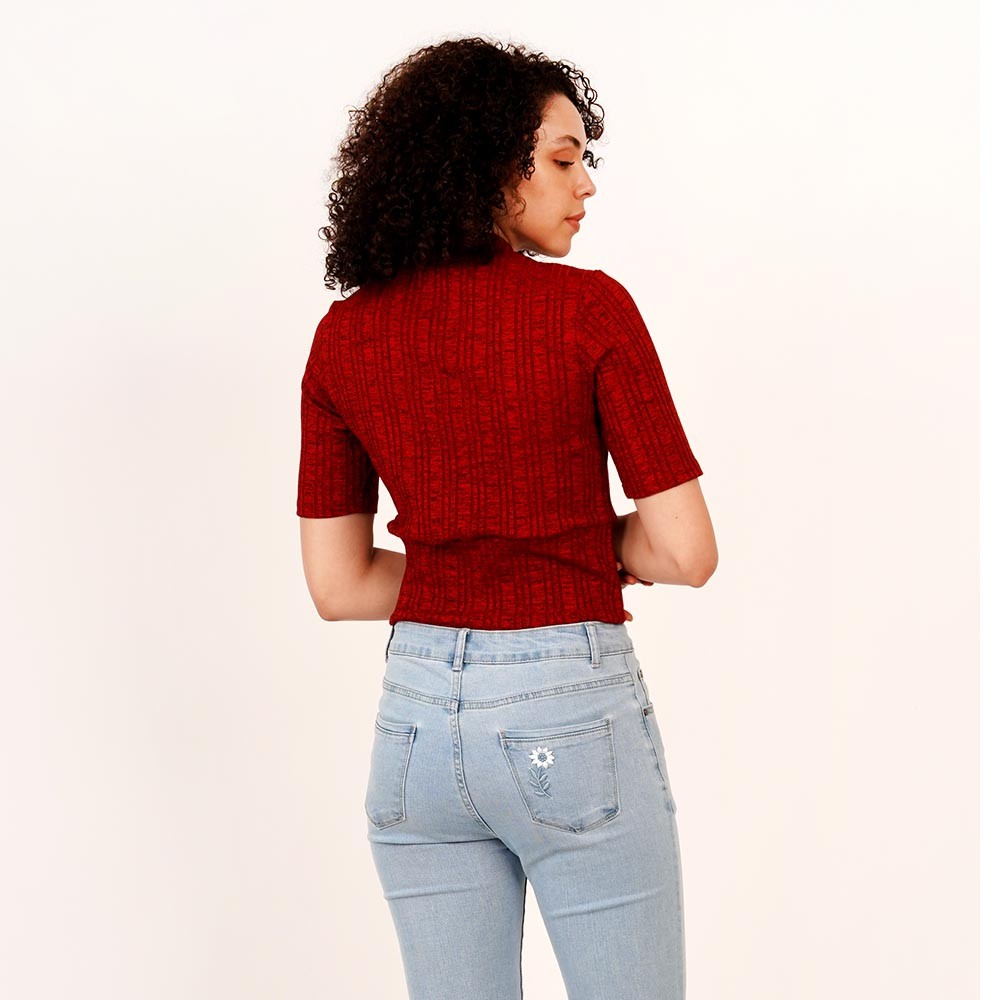 Nicole Round Neckline Short Sleeve with Wide Hemline And Uneven Colour ...