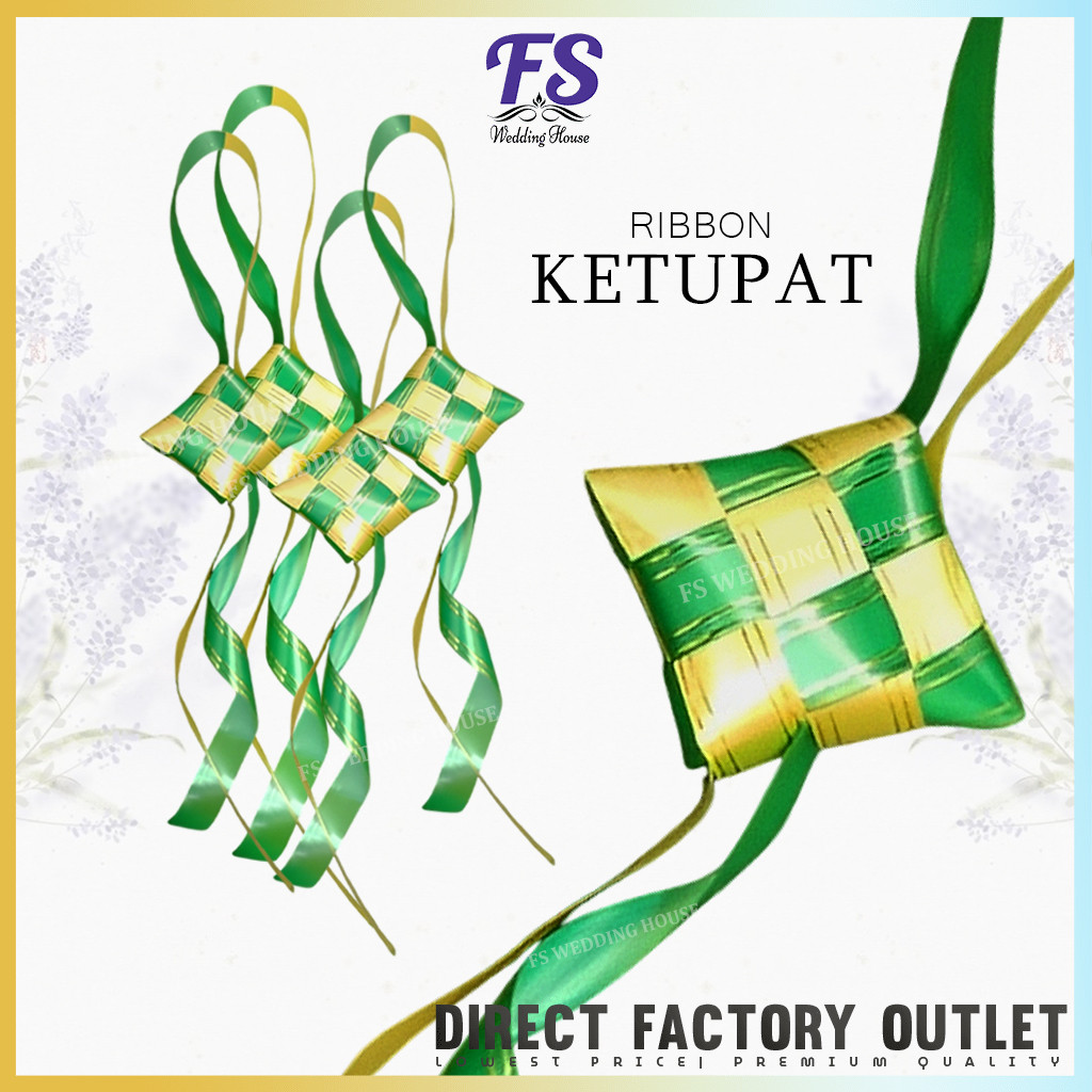 1 PCS - 12CM RIBEN KETUPAT/KETUPAT RAYA/HIASAN GANTUNG RAYA/RIBBON ...