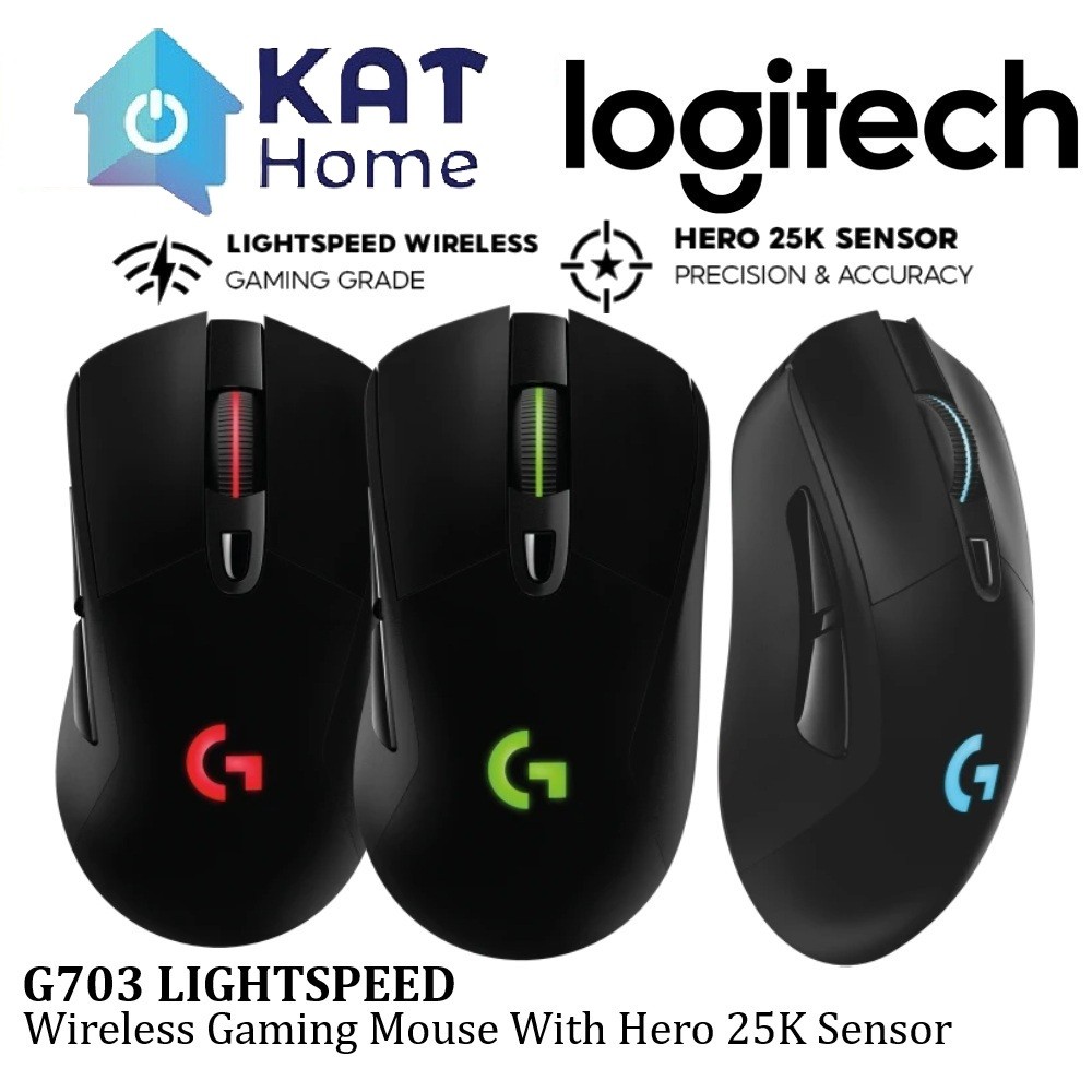 LOGITECH G703 LIGHTSPEED WIRELESS GAMING MOUSE WITH HERO 25K SENSOR ...