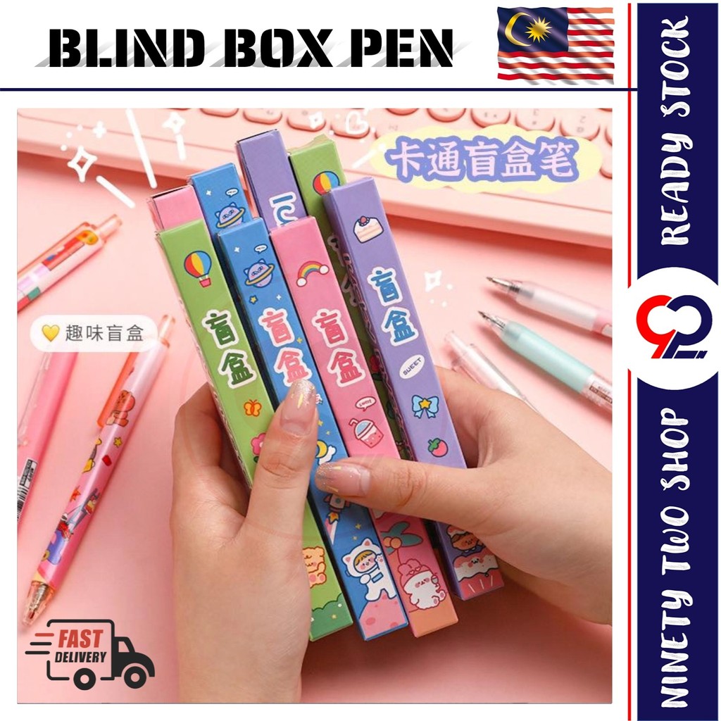 𝗦𝗨𝗥𝗣𝗥𝗜𝗦𝗘 𝗨𝗡𝗕𝗢𝗫𝗜𝗡𝗚 Cute Blind Box Pen Cartoon Black Ink Ball Pens ...
