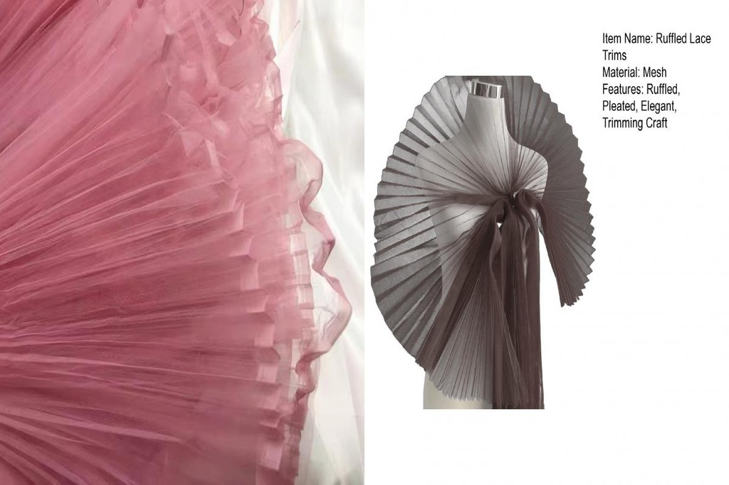 Pleated Mesh Fabric Pleated Mesh for Hats Elegant Lace Trims for ...