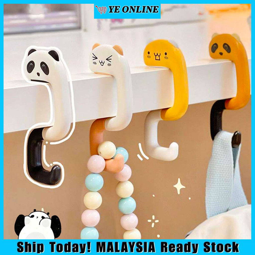 Portable Desktop School Bag Hook Cute Cartoon Foldable Paste-Free ...