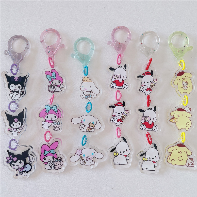 Japanese Cartoon Sanrio Decorative Keychain String Bag Pendant Trinket ...