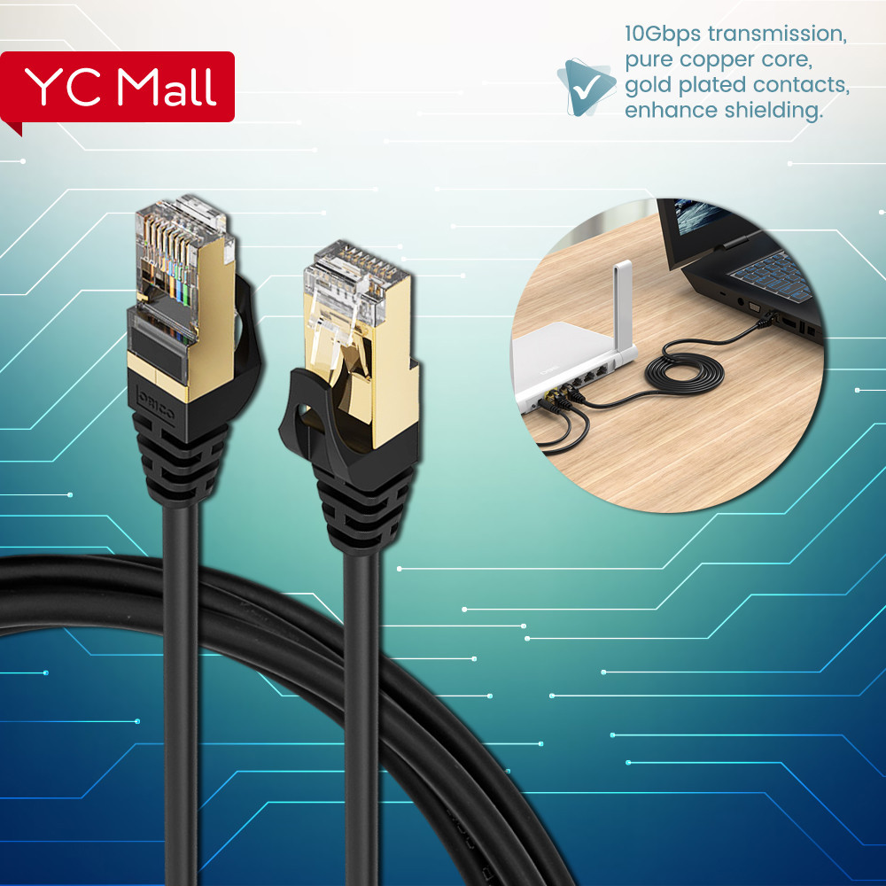 Orico High Quality CAT7 10Gbps Round Ethernet Cable With Gold Plated ...
