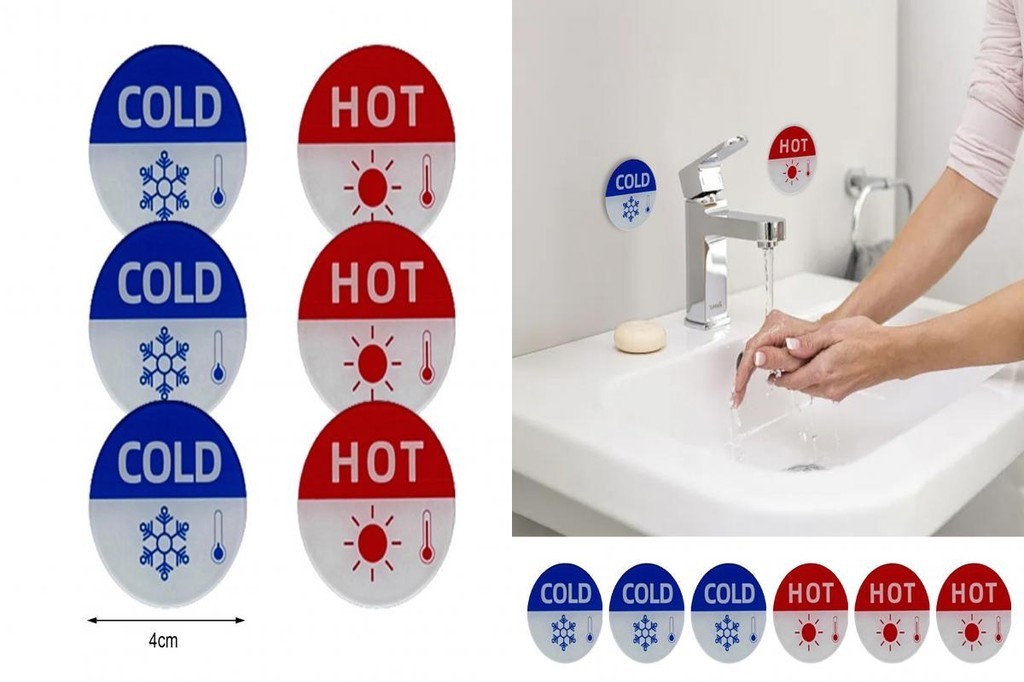 KDDT- Round Hot and Cold Reminders 6pcs Hot and Sign Stickers for Child ...