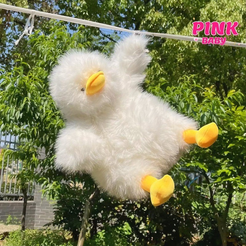 Soft Fluffy white Duck Stuffed Animal super large yellow duck Plush Toy ...