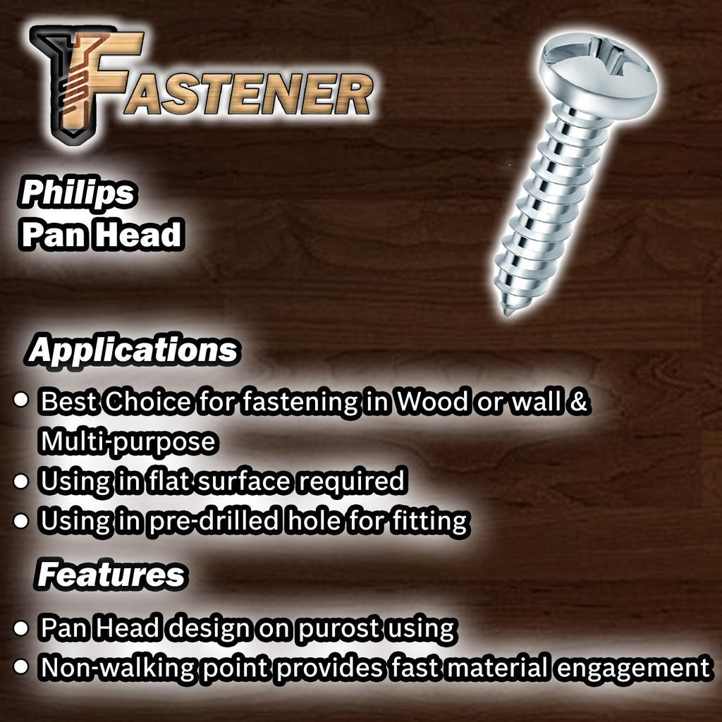 SW Hardware [LOOSE PACK] Self Tapping Screw [ Pan Head ] Round Head for ...