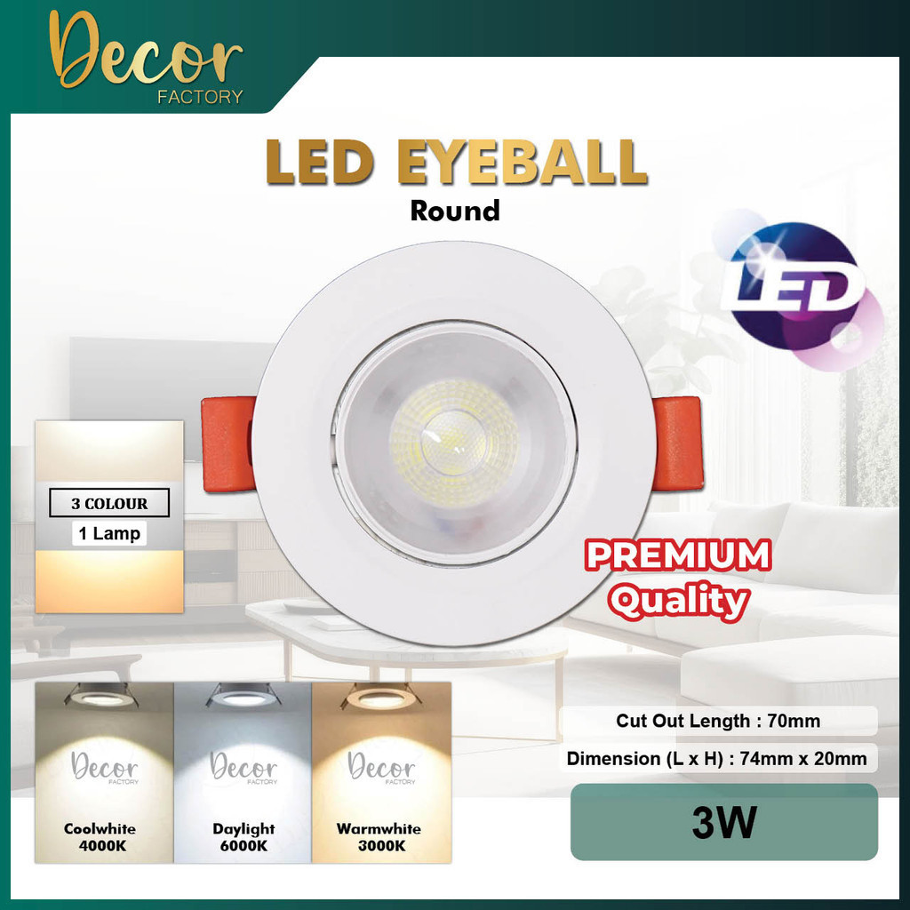 [2 Years Warranty] 3W 5W 7W 10W LED Eye ball LED Recessed Eyeball ...