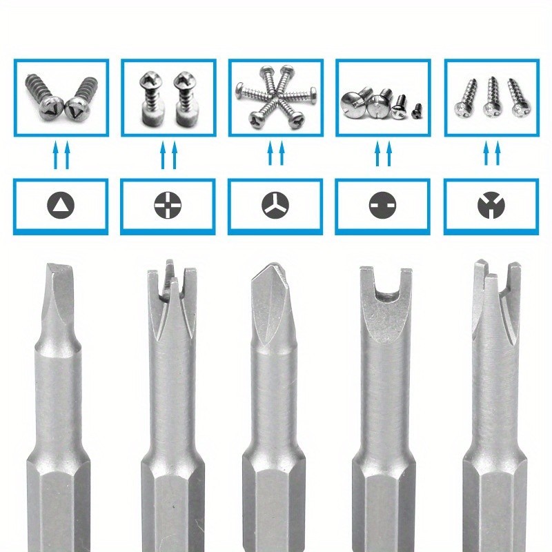 5/7/13pcs Special-Shaped Screwdriver Bit PH2 Triangle/U/Y Shape Three ...
