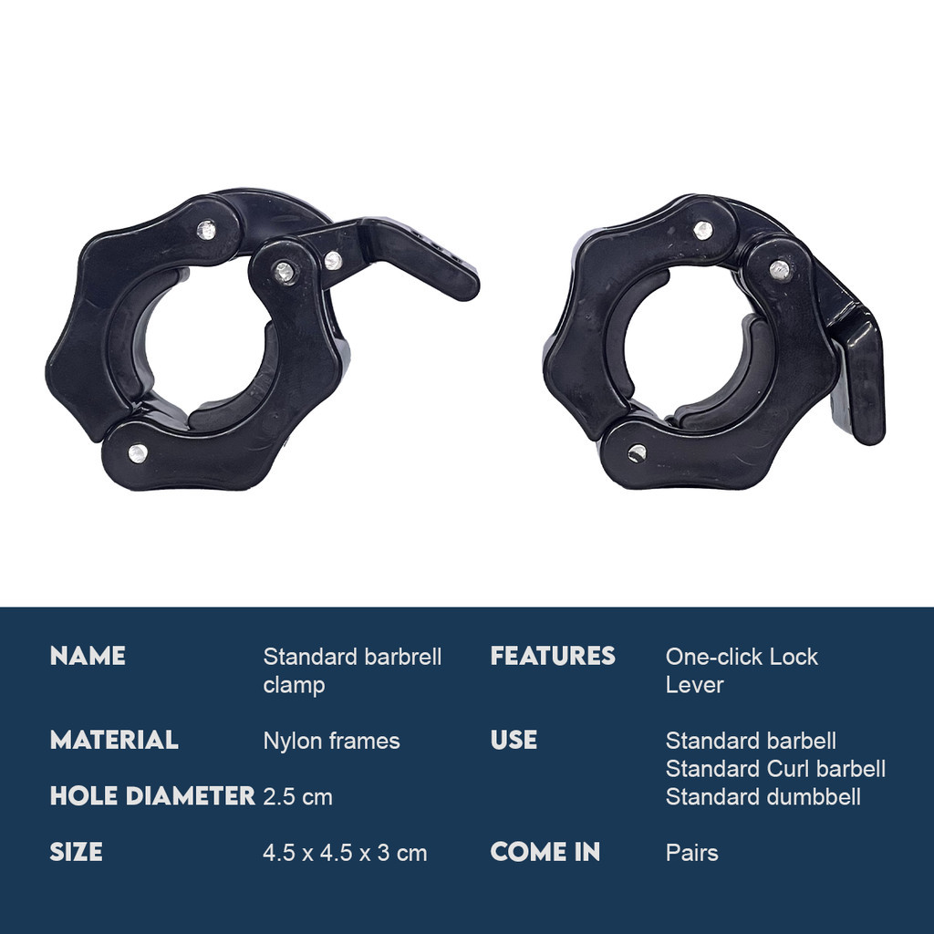 1 Pairs of 25mm Standard Barbell Lock Clamp - BLACK | Shopee Malaysia