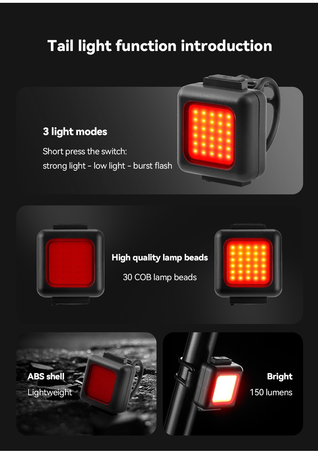Bicycle lights, tail lights, mountain bike headlights, bicycle ...