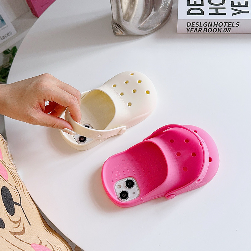 Creative Silicone White Crocs Slippers Phone Case Compatible for iPhone ...