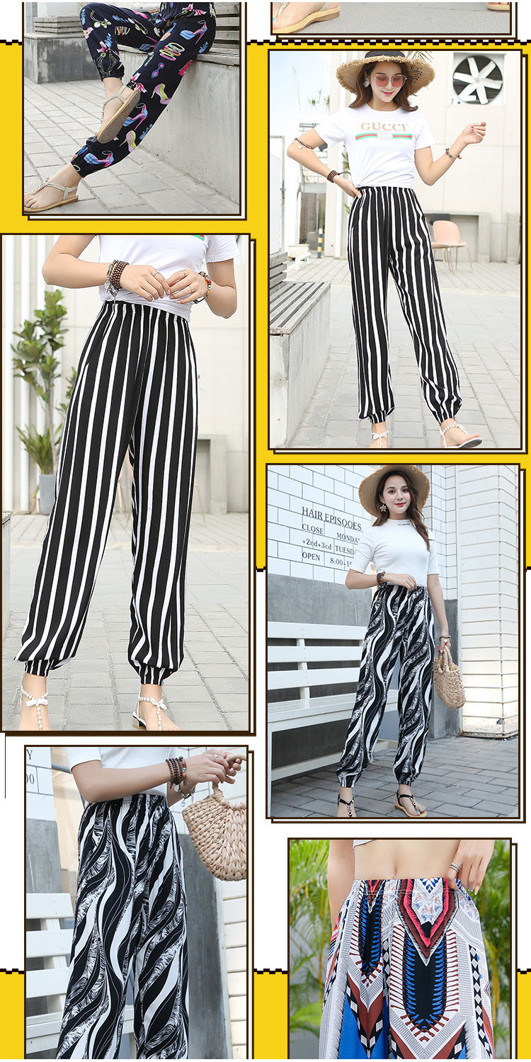 【LF】Women Harem Pants S-3XL Casual Boho Style Tousers for Spring Summer ...
