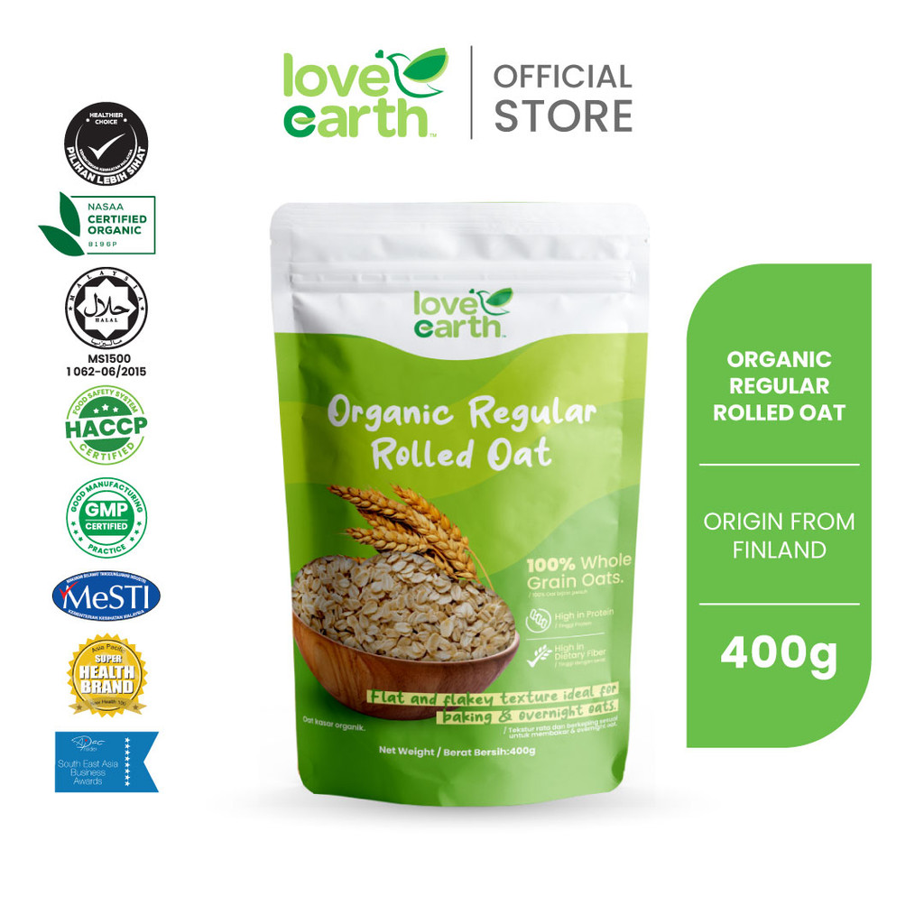 Organic Regular Rolled Oat 400g | Shopee Malaysia