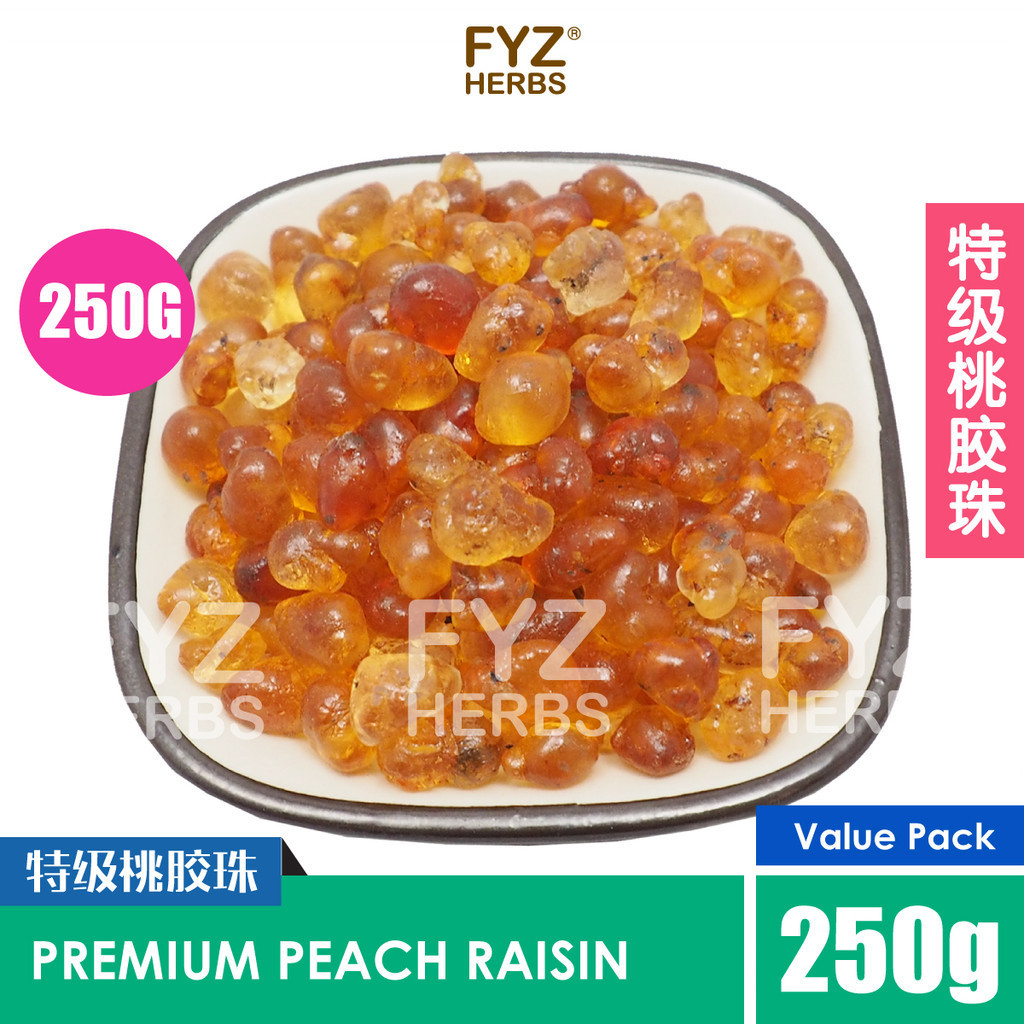 FYZ Herbs PREMIUM Peach Raisin / Peach Gum 250G | 特级桃胶珠 [少杂质] | Shopee ...