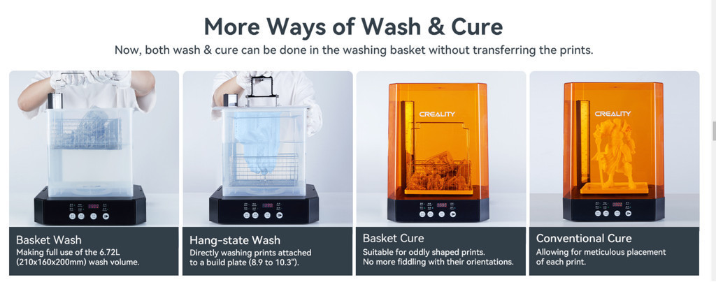 Creality UW-03 Wash and Cure Machine For 3D Printer Washing and Curing ...