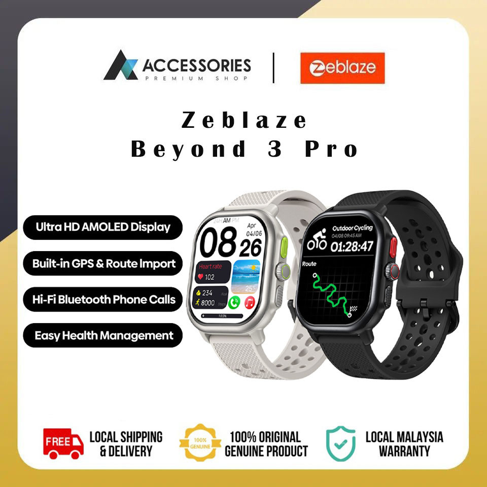 Zeblaze Beyond 3 PRO GPS Smart Watch 2.15'' AMOLED Display Built-in GPS ...
